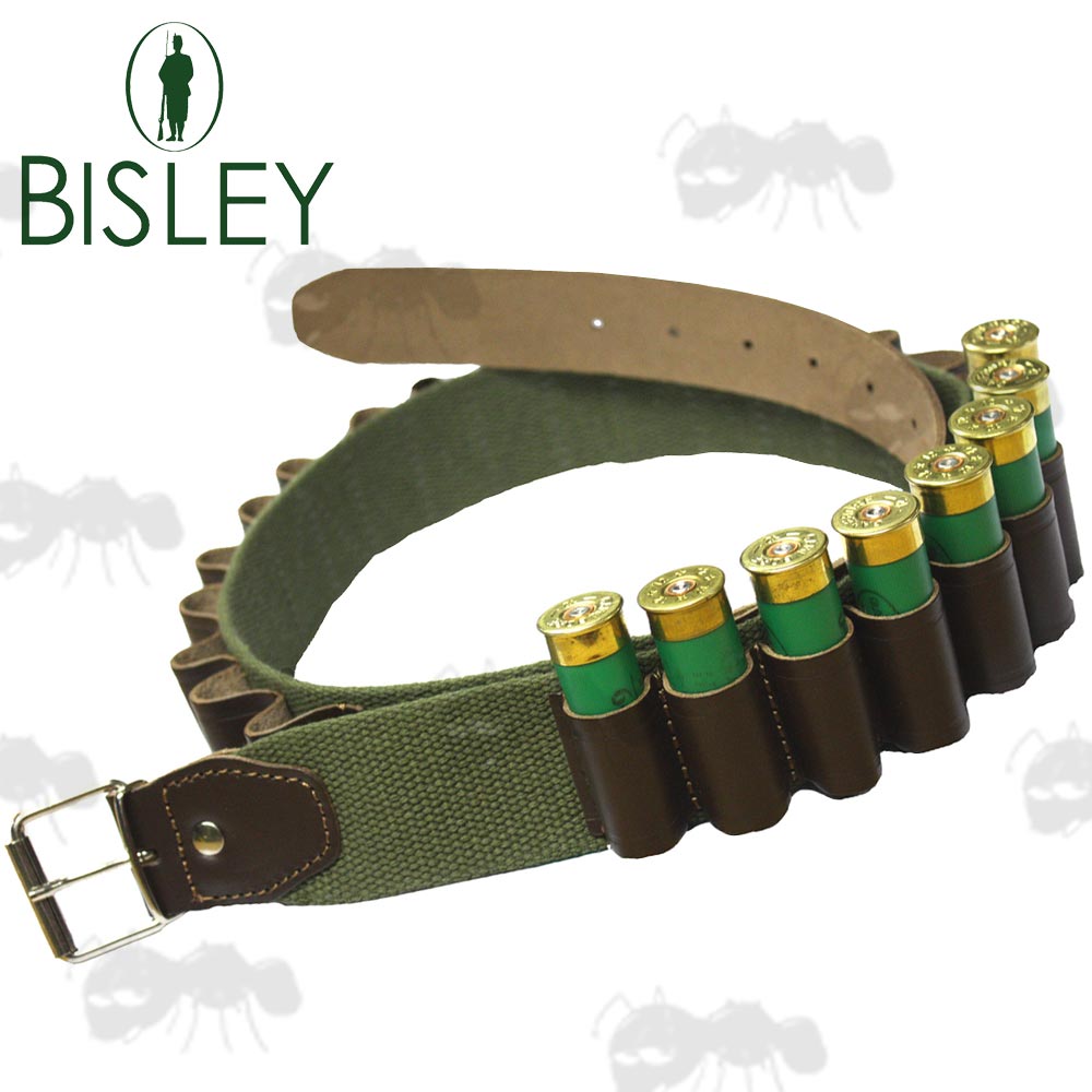 Canvas and Leather Shotgun Cartridge Belt - .410 Bore Belts