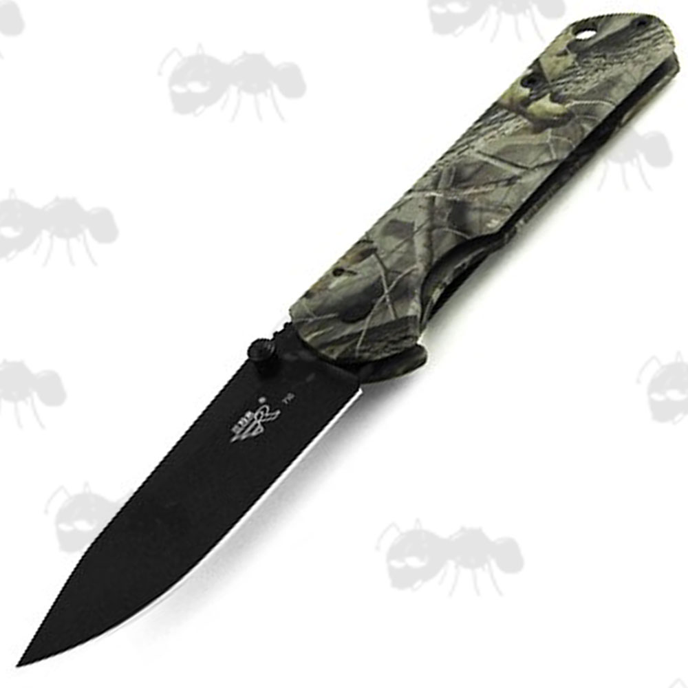 Sanrenmu Rock Solid Camo Knife - Camouflage Folding Blade Pocket Knive