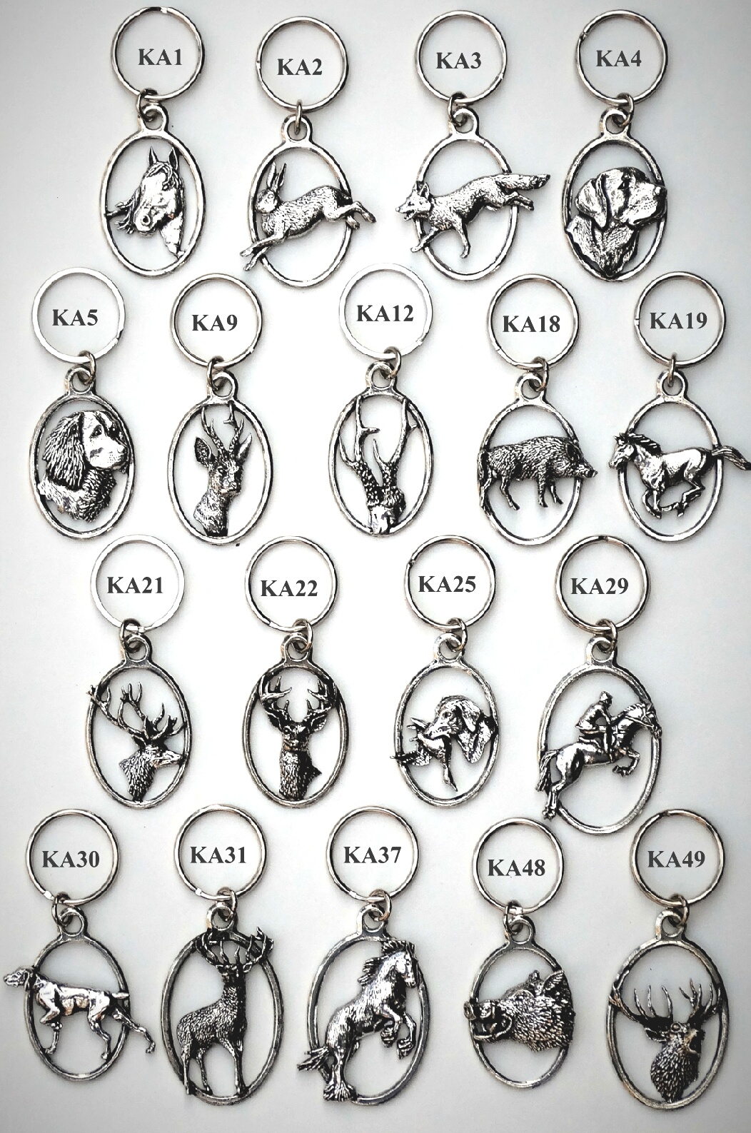 UK Made Pewter Keyrings - Giftware Animals, Birds, Sports and Charms ...