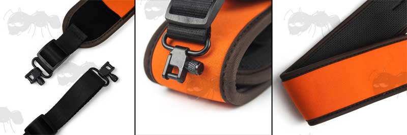AnTac Neoprene Hunters Slings with Swivels - Hi-Visibility Orange