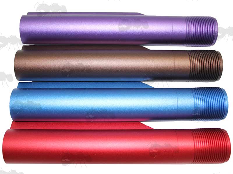 AR Rifle Buffer Tubes - Mil-Spec 6 Position Black, Brown Green, Purple ...