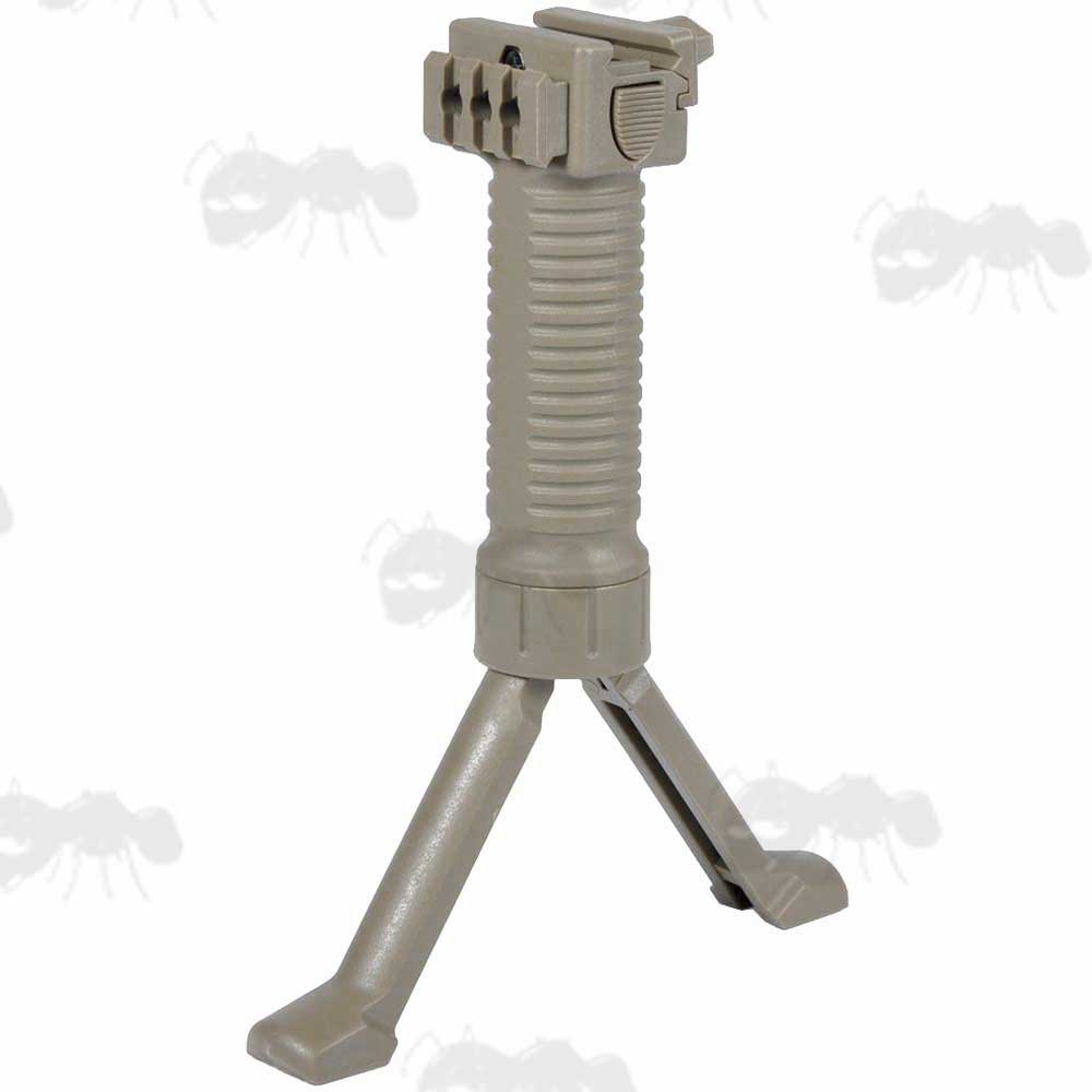 Airsoft Vertical Grip Bipod | Black or Camo Rifle Handguard Bipods